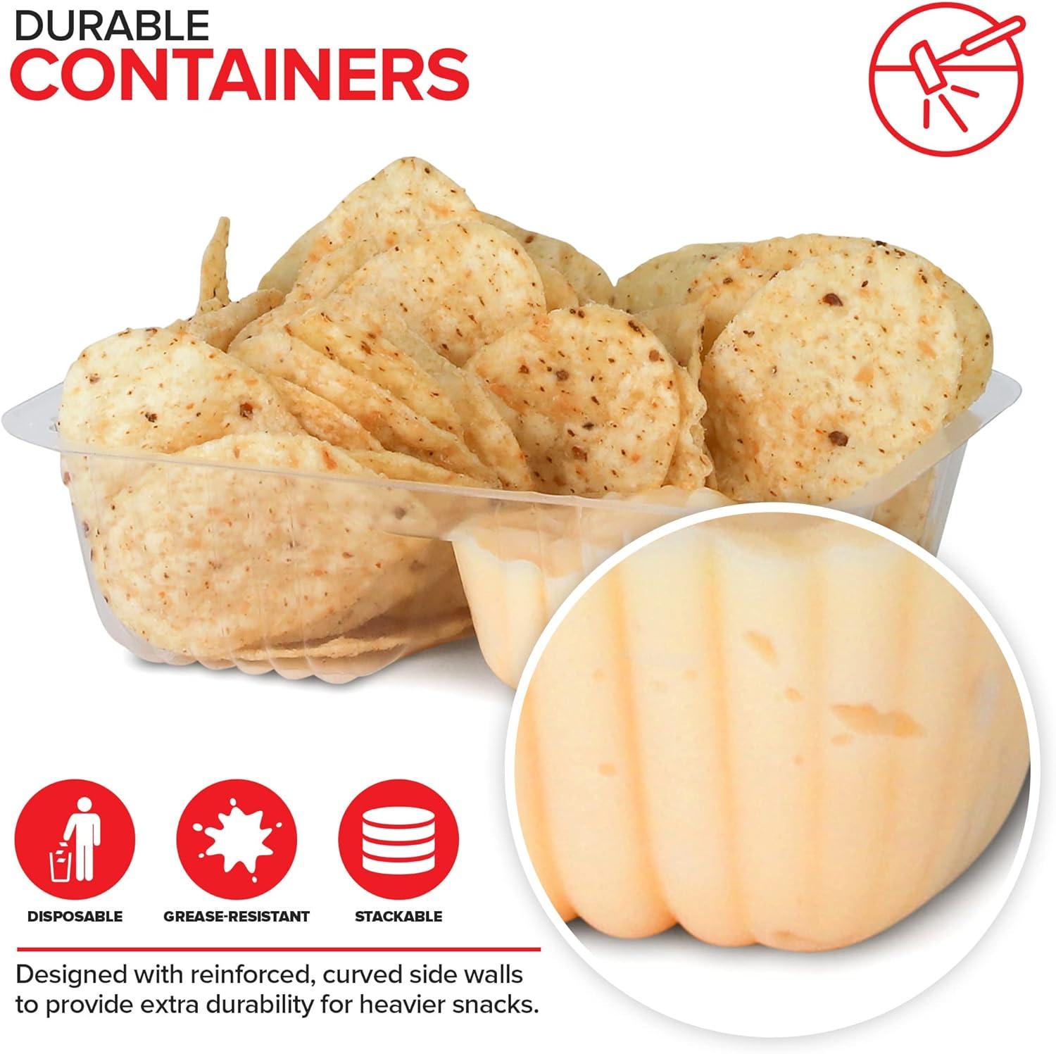 12oz Plastic Nacho Trays (100 Pack) Small Disposable Tray for Nachos ...