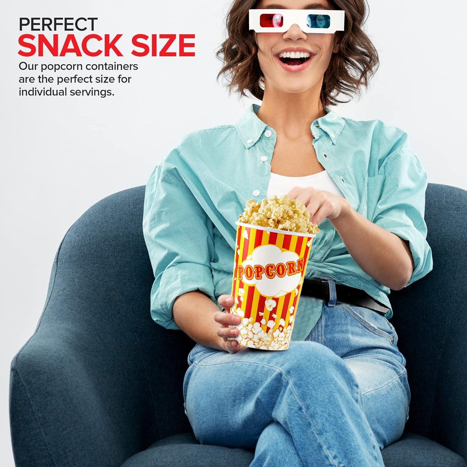64 Oz Popcorn Buckets, Disposable Containers (25 Count), Large Cups ...