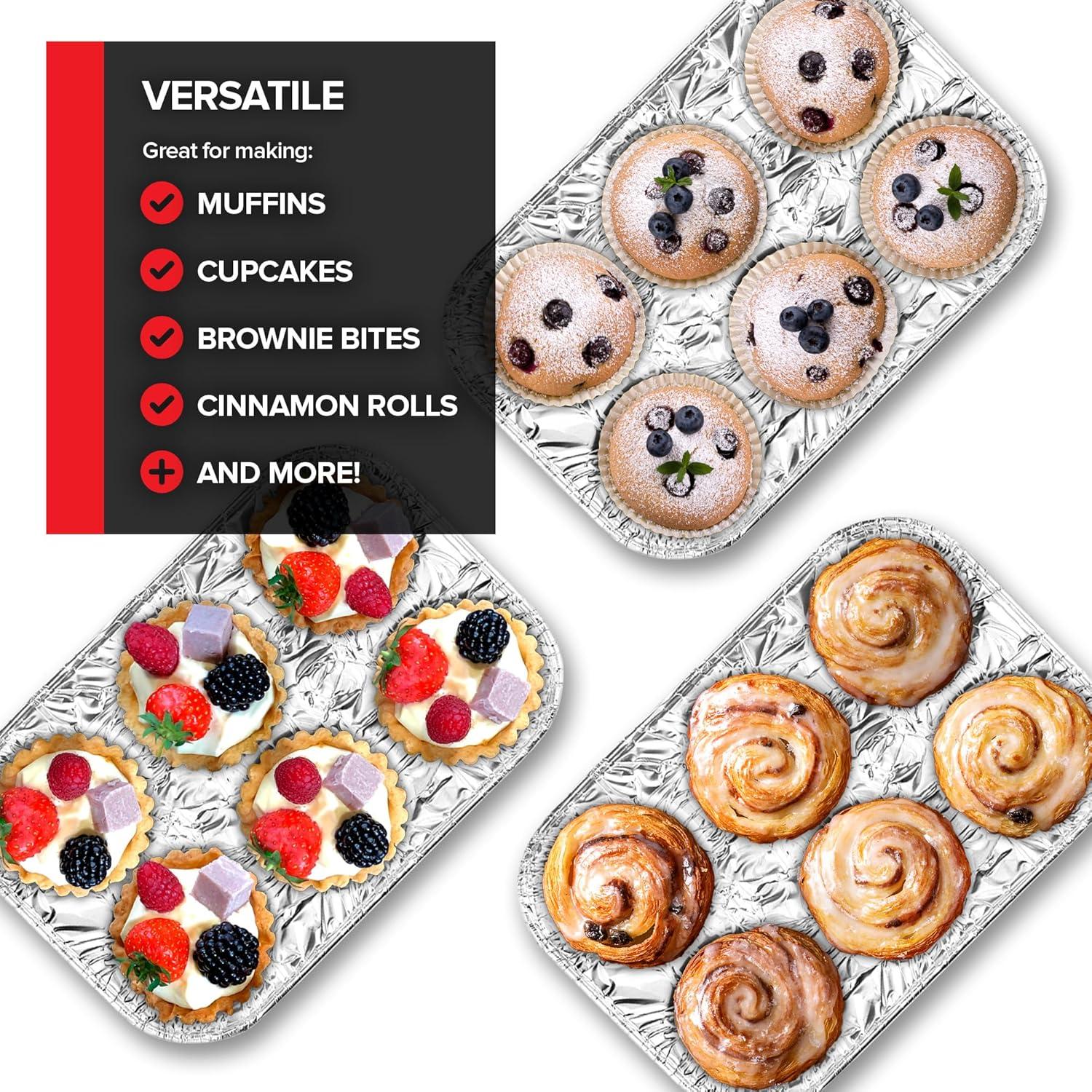 Stock Your Home (20-Count Disposable Muffin Tins 6-Cup, Standard Size ...