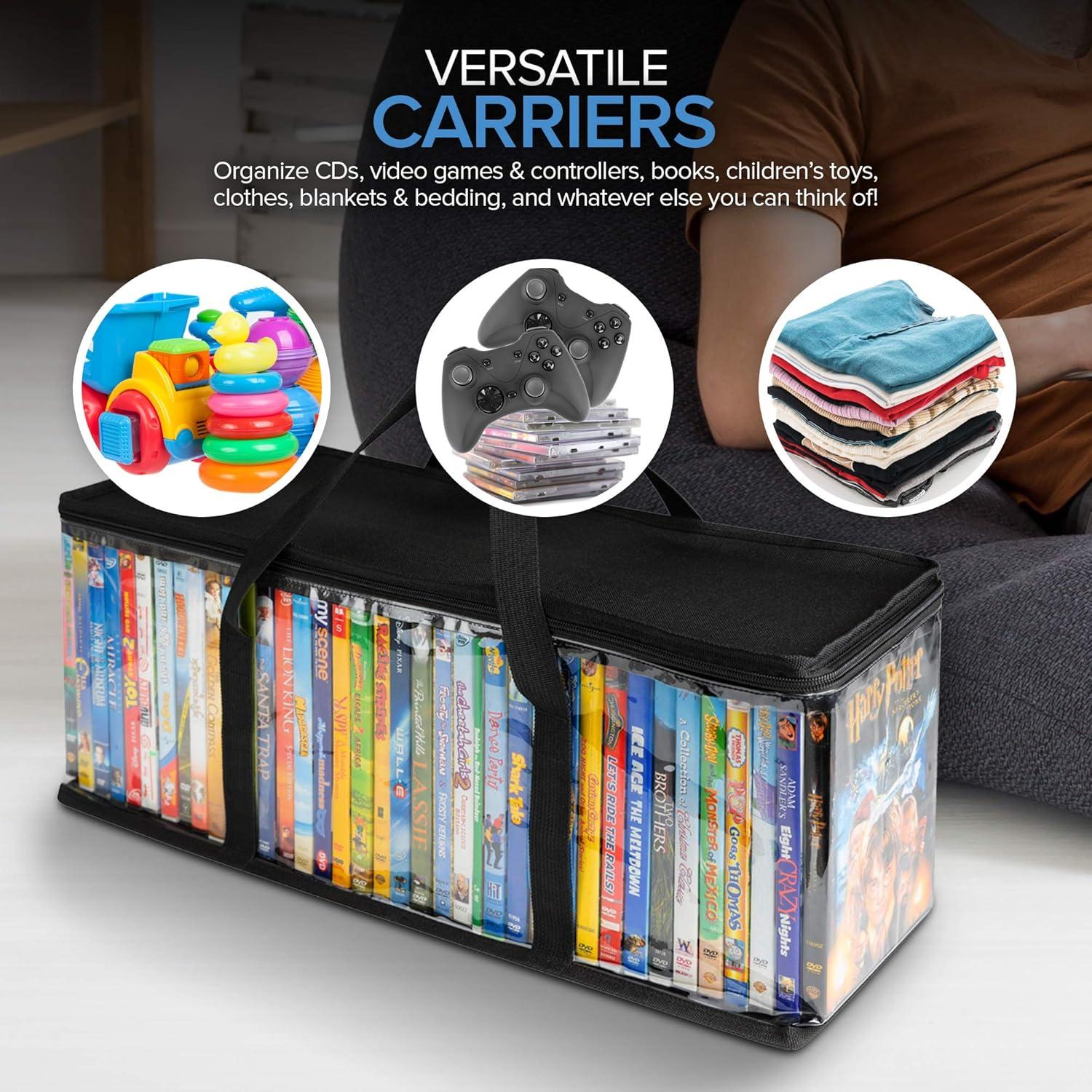 Stock Your Home DVD Storage Bags (Set of 4) Media Organizer Bag for ...