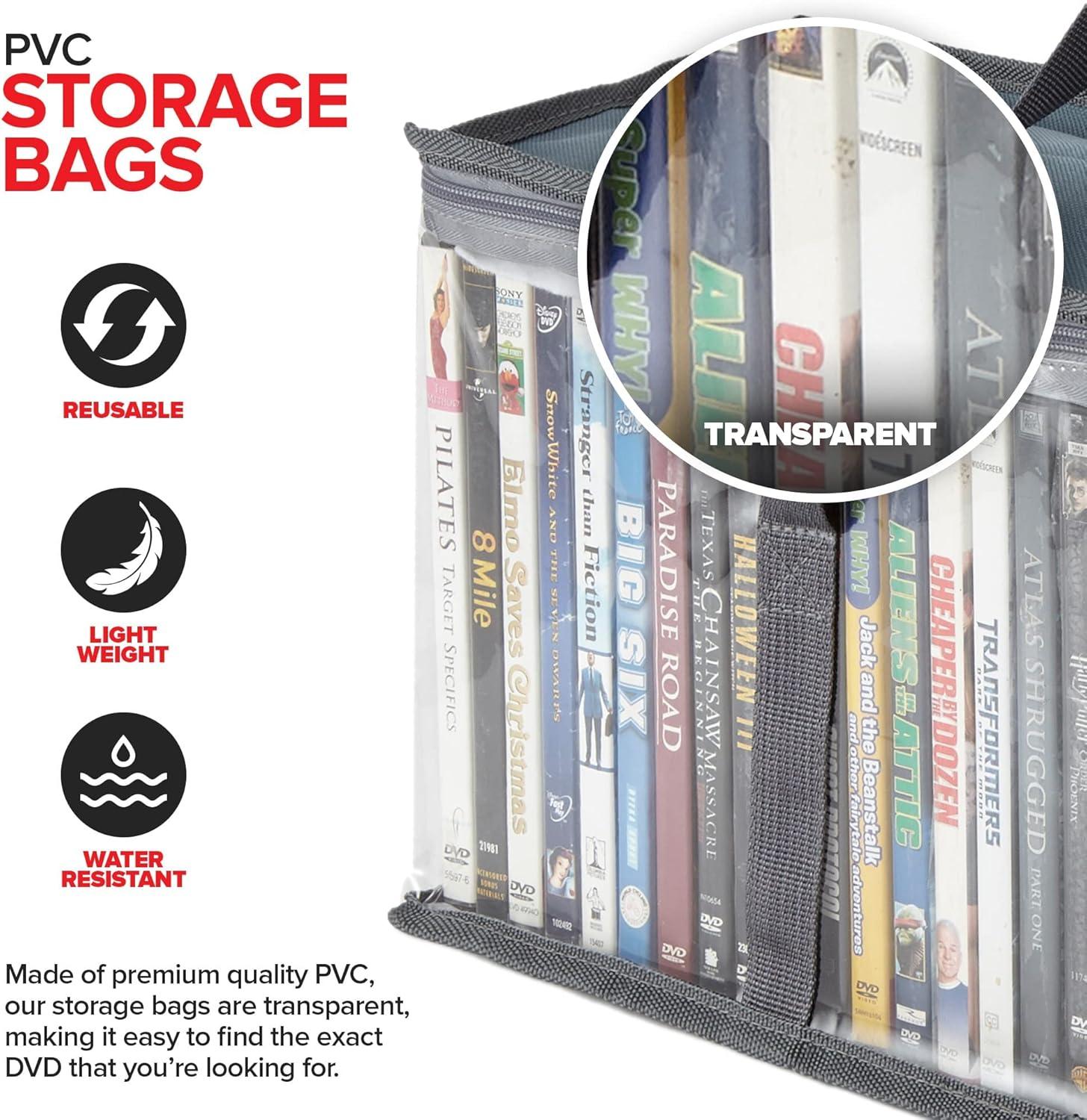 Stock Your Home DVD Storage Bags (Set of 4) Media Organizer Bag for ...