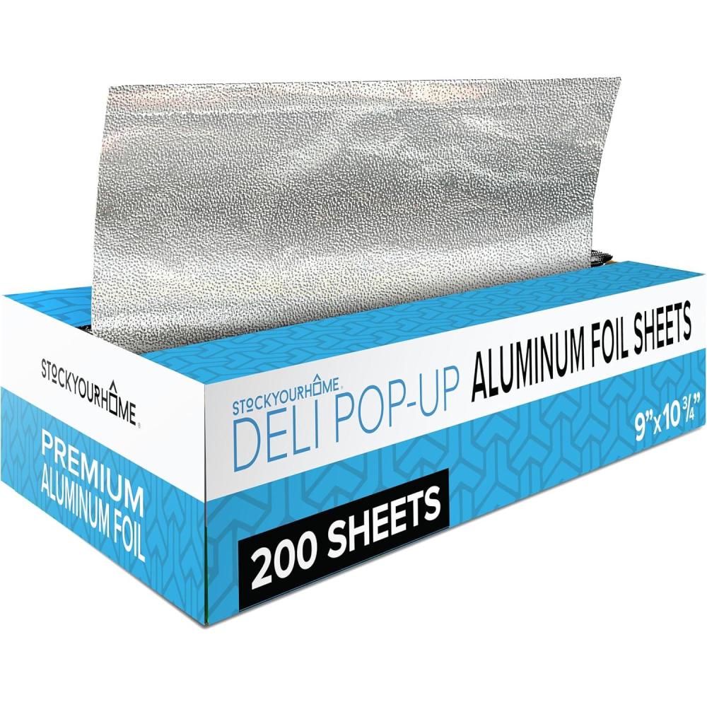 Pre-Cut Deli Aluminum Foil Sheets (500 Count) – 15” Extra-Wide Heavy ...